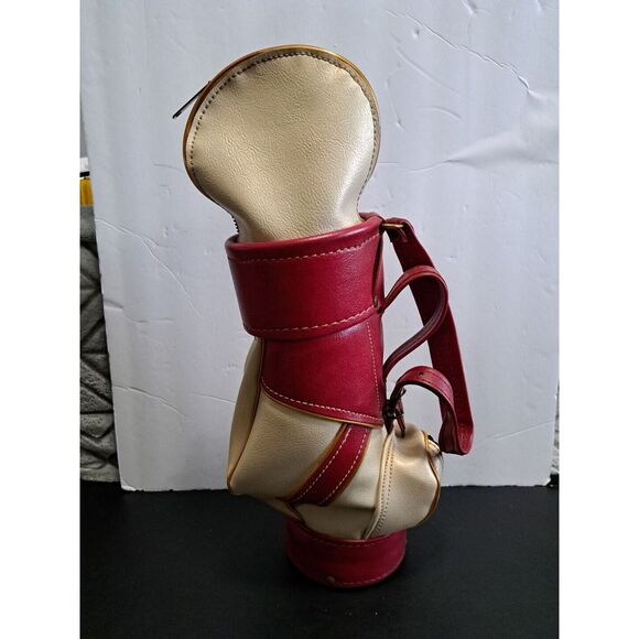 Dining | Vintage 196s Golf Bag Wine Caddy 17 Liquor Bottles Leather ...